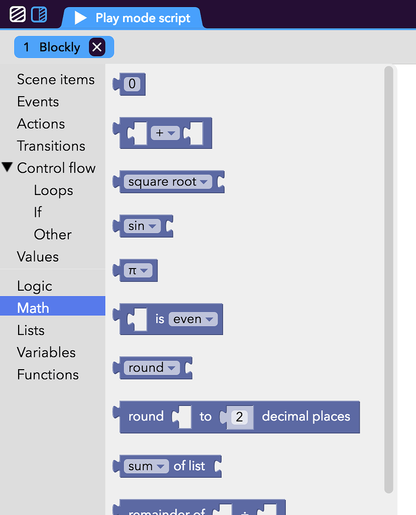 Built-in blocks, objects and functions - Coding - Delightex Edu Forum