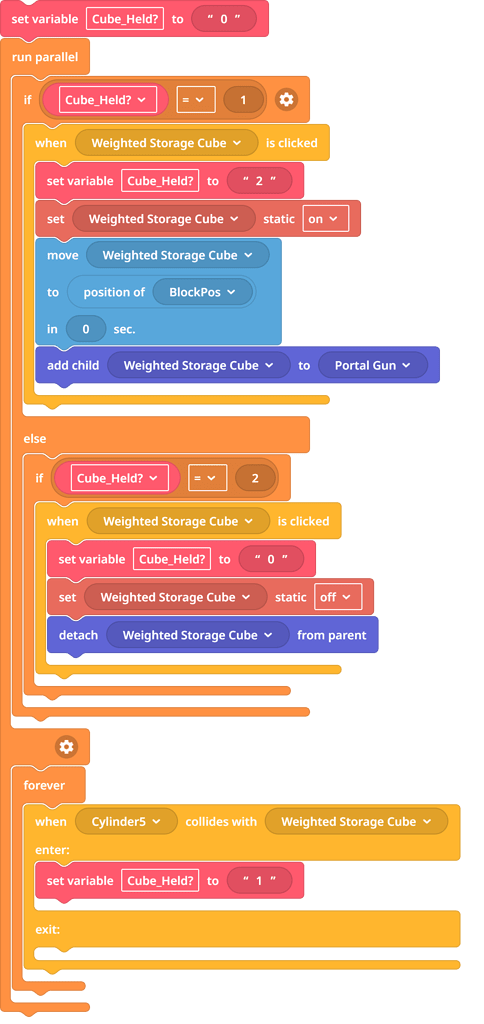 Holding the Portal Cube - Coding - Delightex Edu Forum
