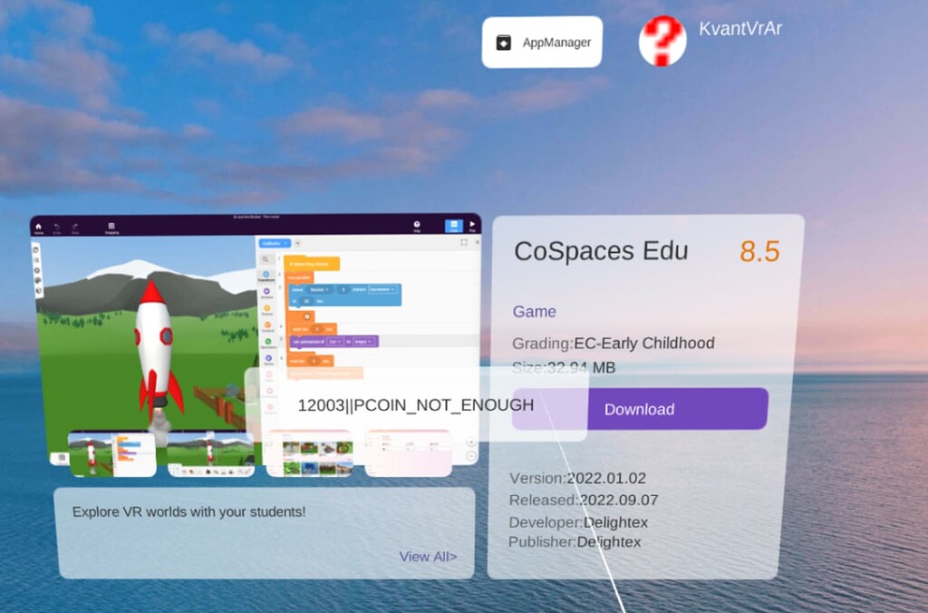 I can't download CoSpaces for PICO G2. Any one has APK? - General - CoSpaces Edu Forum