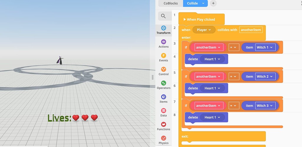 Collision and Heart Lives - Coding - Delightex Edu Forum